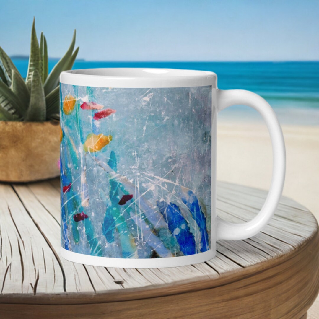 Hand Painted Abstract Mugs Unique Ceramic Coffee Mugs With Colorful ...
