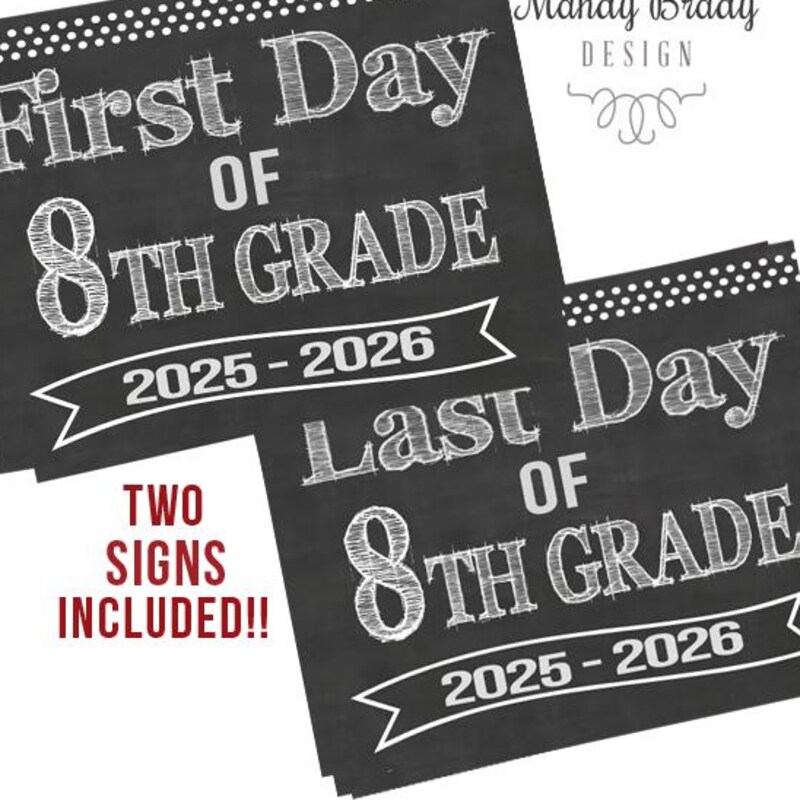 First Day of 8th Grade - Etsy