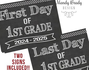 First Day of 7th Grade Printable Signs | Last Day of Seventh Grade Sign ...