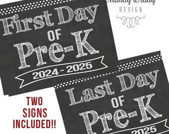 First Day of Pre-k 2024-2025 Printable Sign Instant Download - Etsy