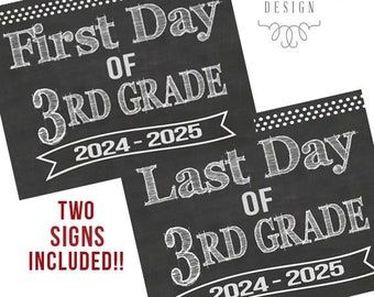 First Day of Ninth Grade Printable Signs Last Day of Ninth Grade Sign ...