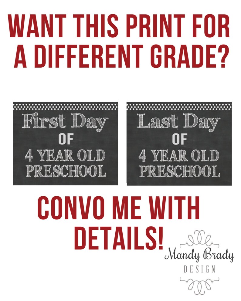 Four Year Old Preschool Chalkboard Sign, 4 Year Old Preschool Printable ...