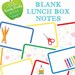 Blank Lunch Box Notes | Instant Download | Printable Blank Lunchbox ...