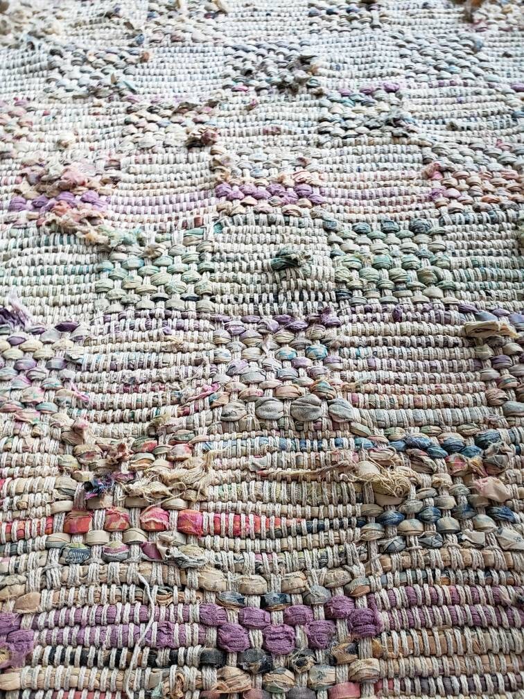 2 rag rugs 43x26 vintage rugs farmhouse decor rustic decor | Etsy