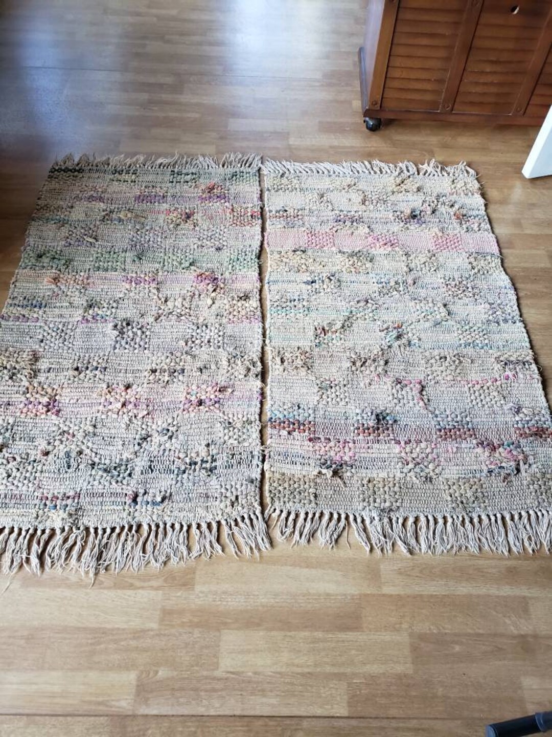 2 Rag Rugs 43x26 Vintage Rugs Farmhouse Decor Rustic Decor - Etsy