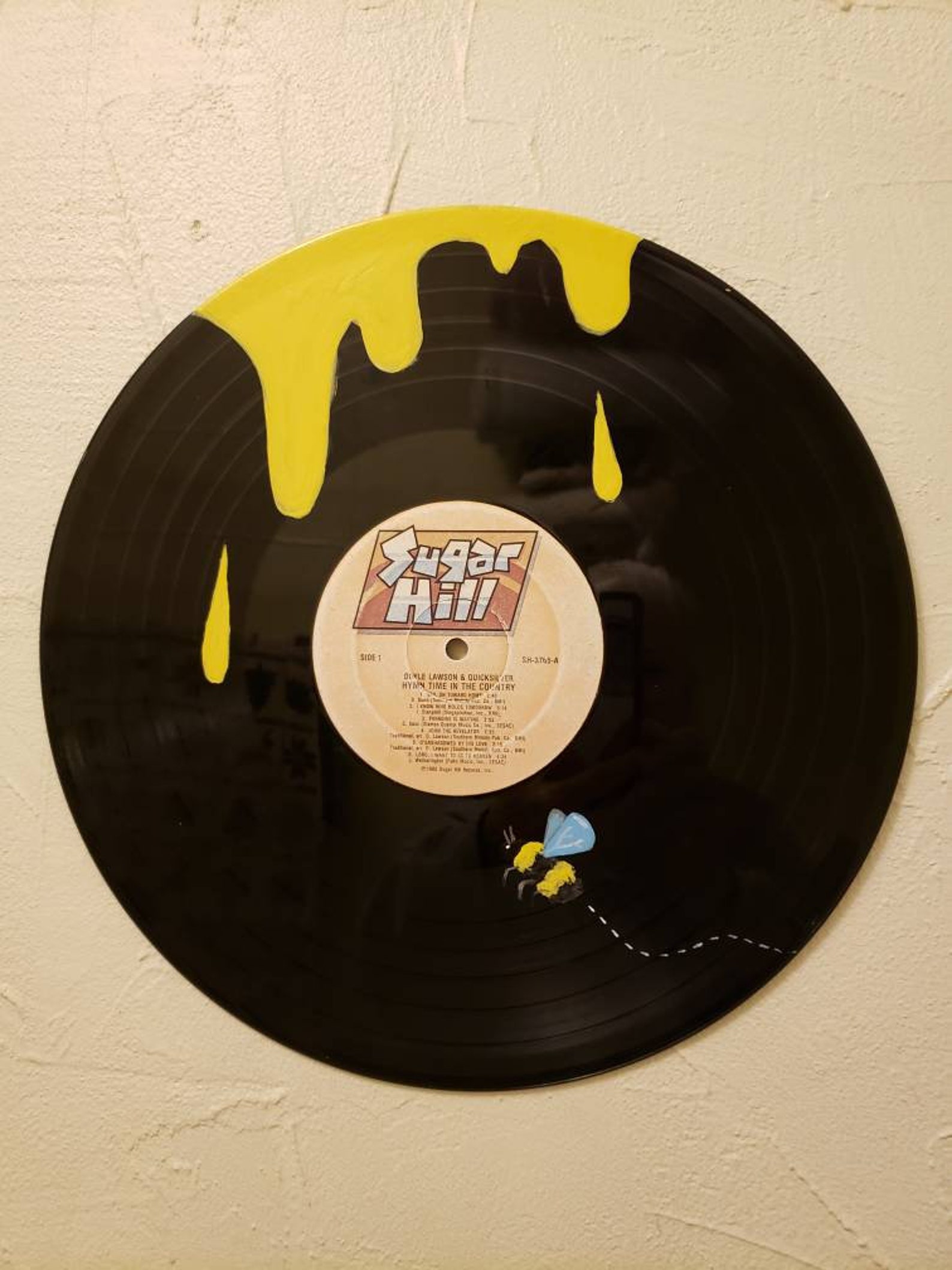 Handpainted Record Wall Decor Set of 2 Painted on Vintage - Etsy