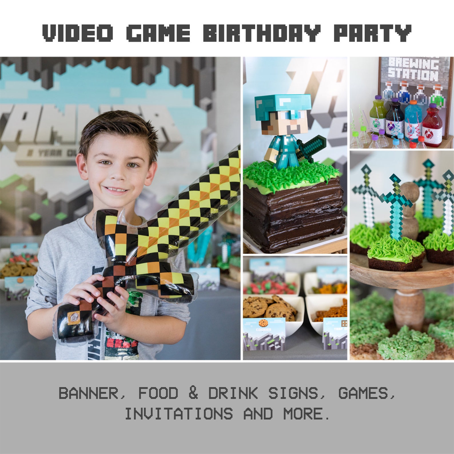 Customized Video Game Themed Birthday Party Printables | Etsy