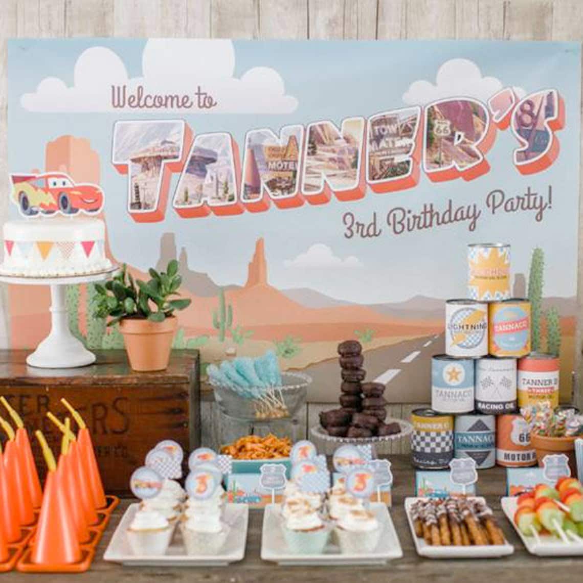 DIY Personalizable Radiator Springs Vintage Cars Birthday - Etsy