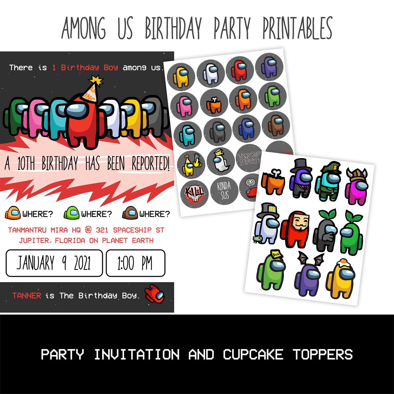 Among Us Birthday Party Printables - Etsy