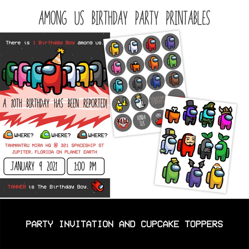 Among Us Birthday Party Printables - Etsy