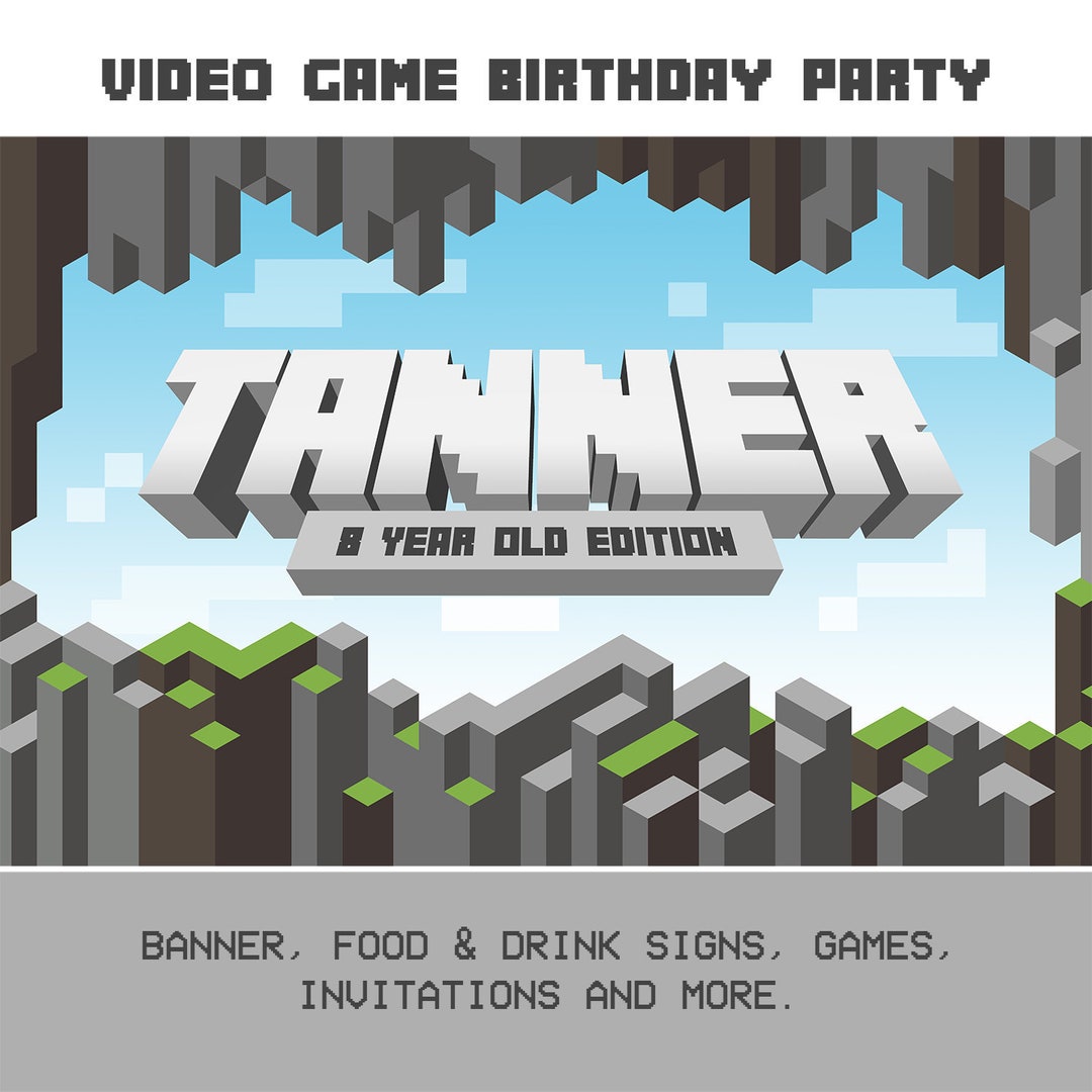 Customized Video Game Themed Birthday Party Printables - Banner ...