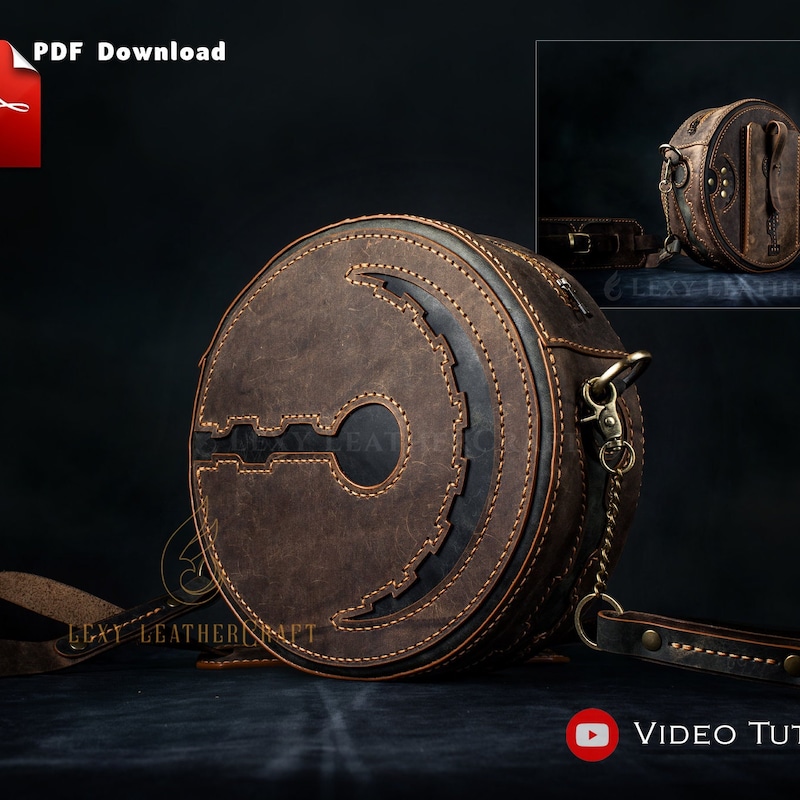 Round Leather Bag - Etsy