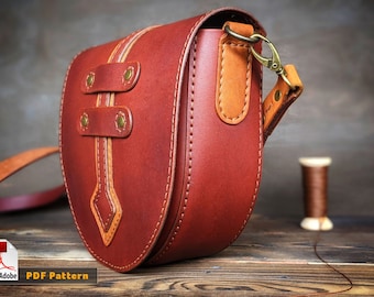 Leather Circle Bag Pattern Round Bag Template Pdf Leather - Etsy