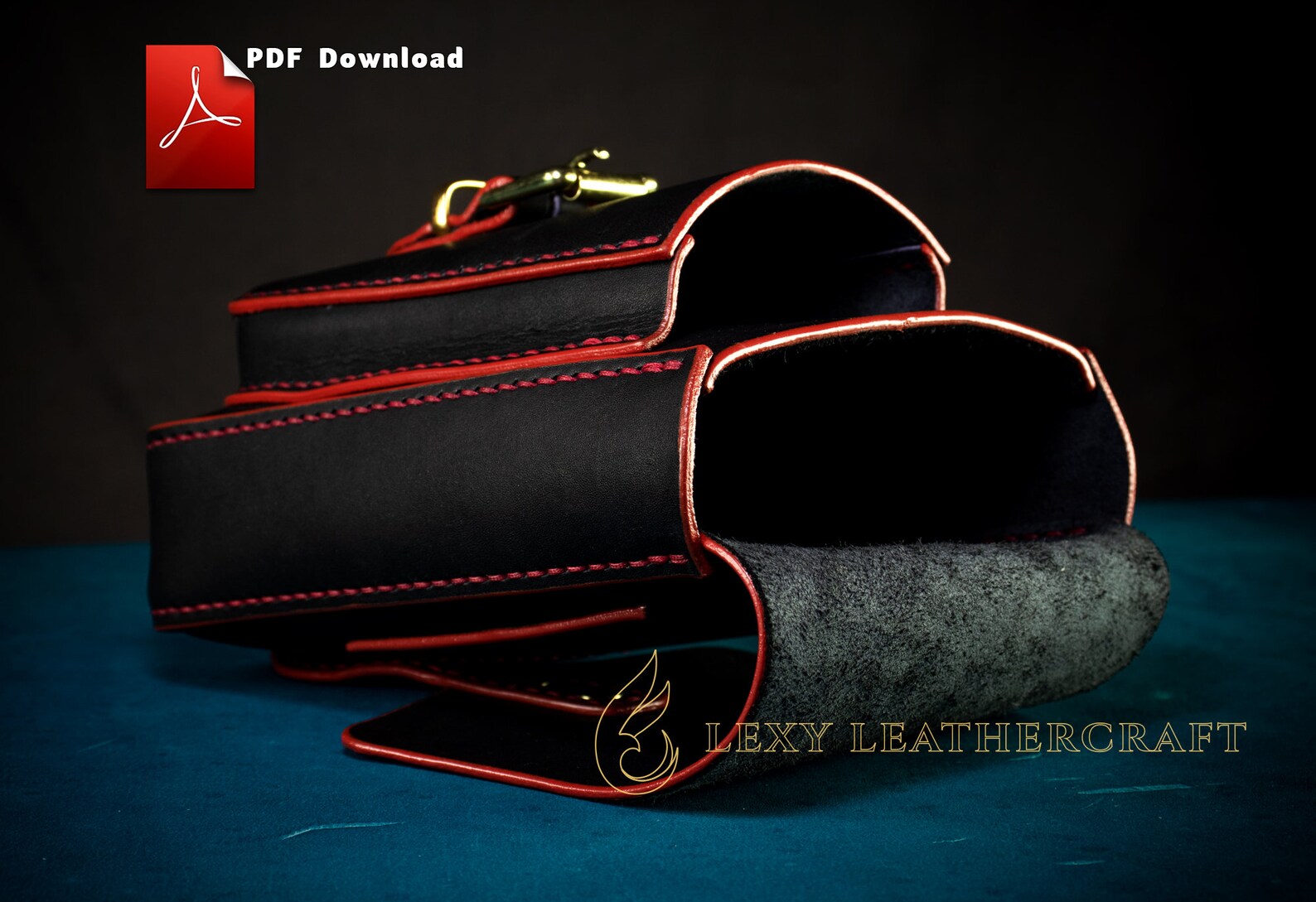 Leather Pouch Pattern - Men Belt Waist Bag Pouch - Leather Diy ...