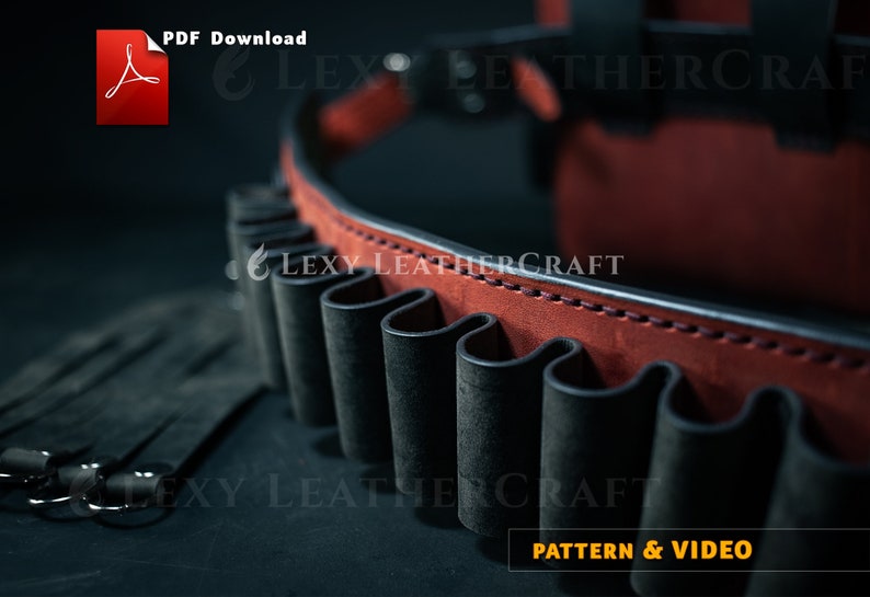 12 Gauge Cartridge Holder Pattern, Shotgun Ammo Belt Template, Hunting ...