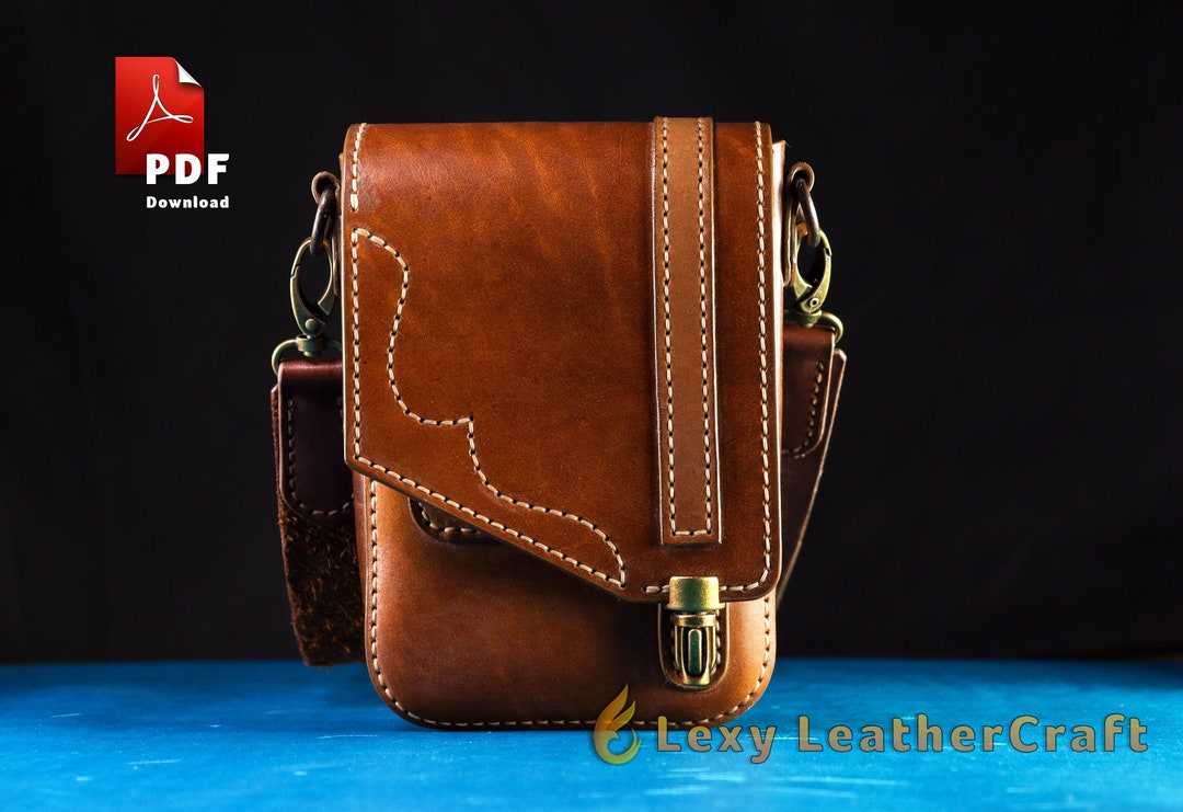 Leather Pouch Pattern - Leather DIY - Crossbody Pouch Pattern - Bag ...