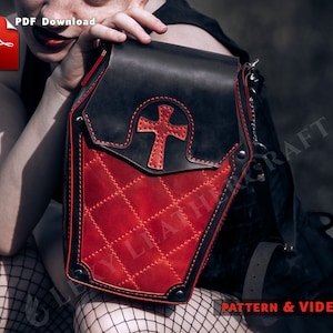 Gothic Coffin Leather Bag Pattern, Vampire Halloween Purse Template ...