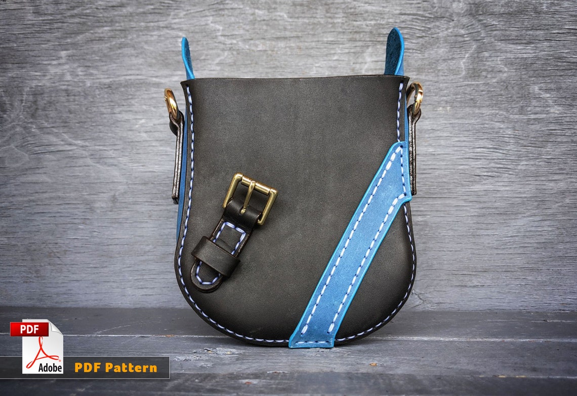 Leather Crossbody Pouch Pattern Leather Bag Template | Etsy