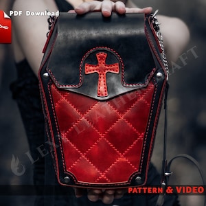 Gothic Coffin Leather Bag Pattern, Vampire Halloween Purse Template ...