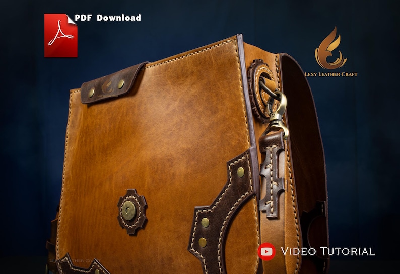 Leather Bag Pattern - Steampunk Messenger Bag Pattern - Satchel Bag PDF ...