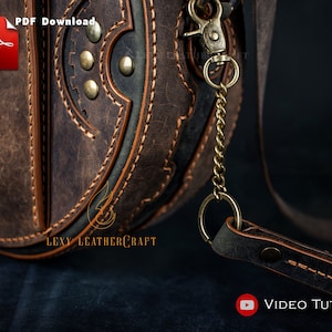 Round Bag Pattern - Leather Bag Pattern - Leather Bag Template ...