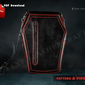 Gothic Coffin Leather Bag Pattern, Vampire Halloween Purse Template ...