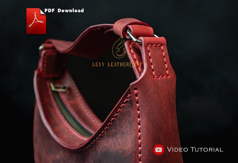 Leather Bag Pattern - Half Moon Bag Pdf - Crossbody Bag Pattern ...