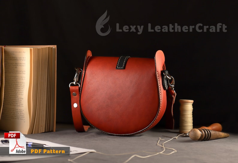 Leather Purse Pattern - Bag Pattern - Leather DIY - Leather Bag ...