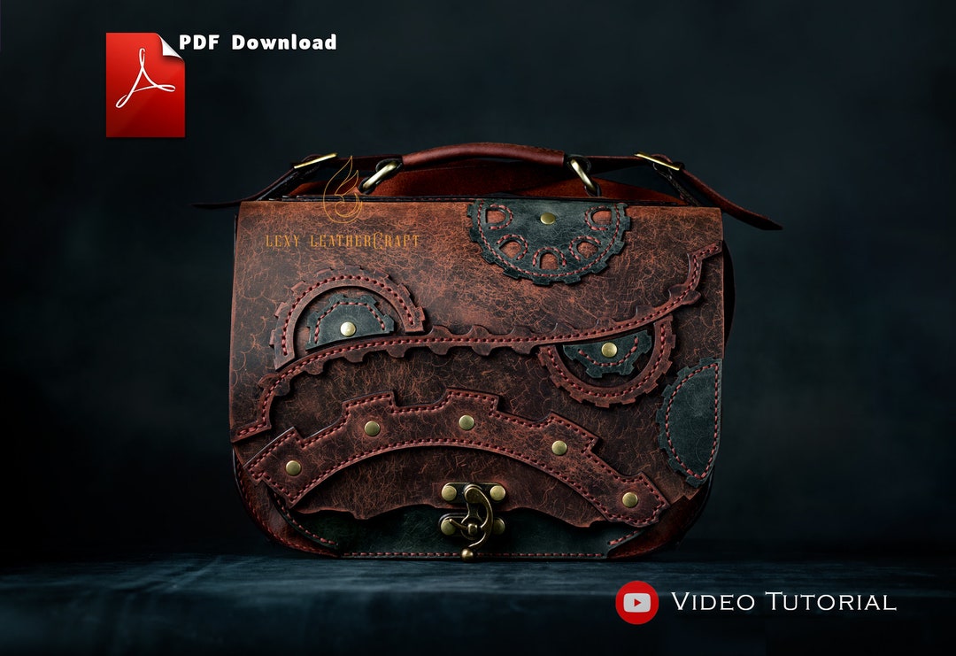 Leather Bag Pattern - Steampunk Bag Pattern - Leather DIY - PDF ...