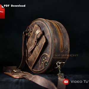 Round Bag Pattern - Leather Bag Pattern - Leather Bag Template ...