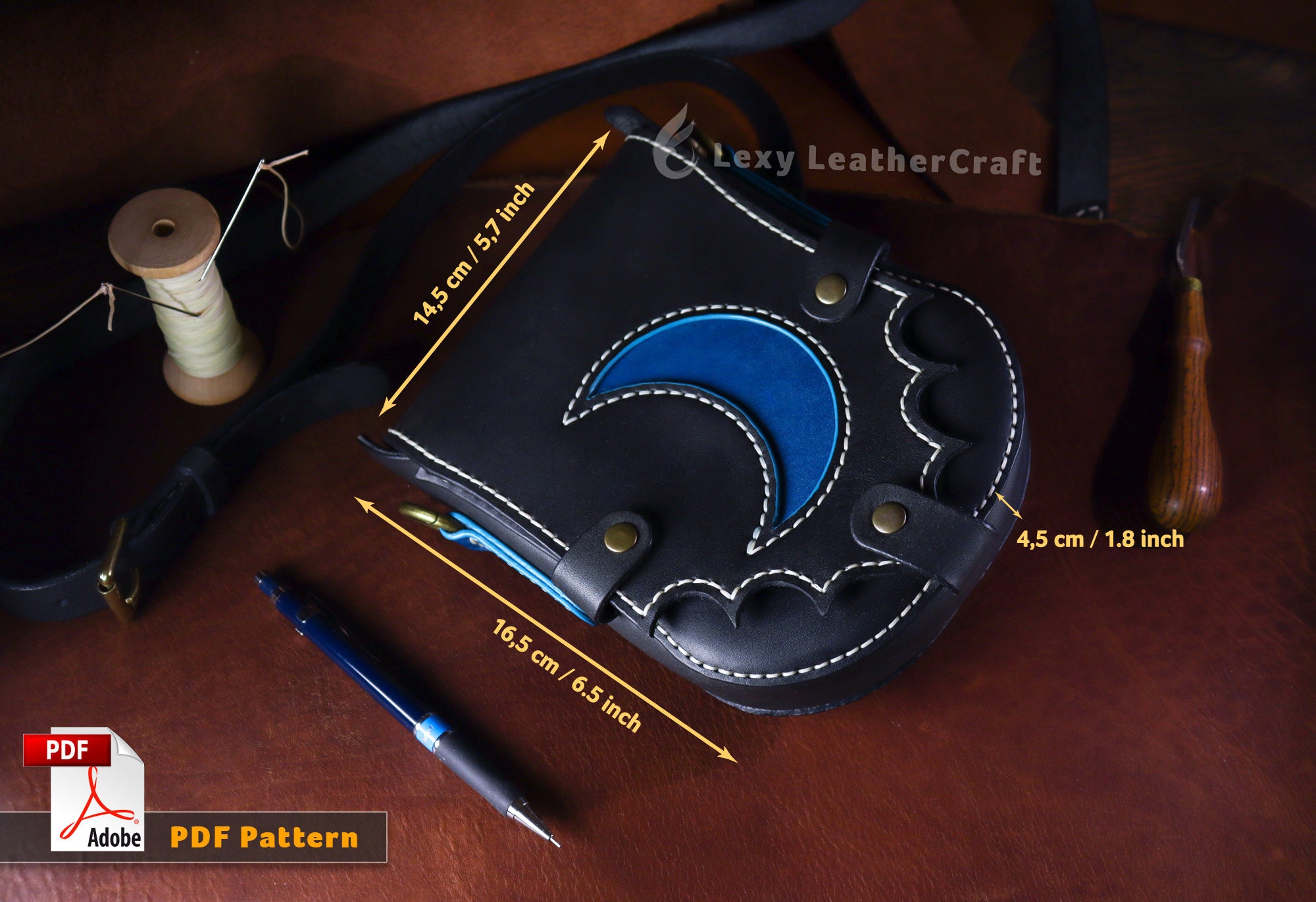 Leather Pouch Pattern Leather Bag Pattern Crossbody Pouch | Etsy