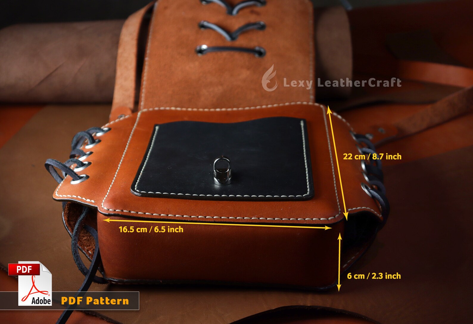 Leather Bag Pattern Leather Shoulder Bag Pdf DIY Crossbody | Etsy