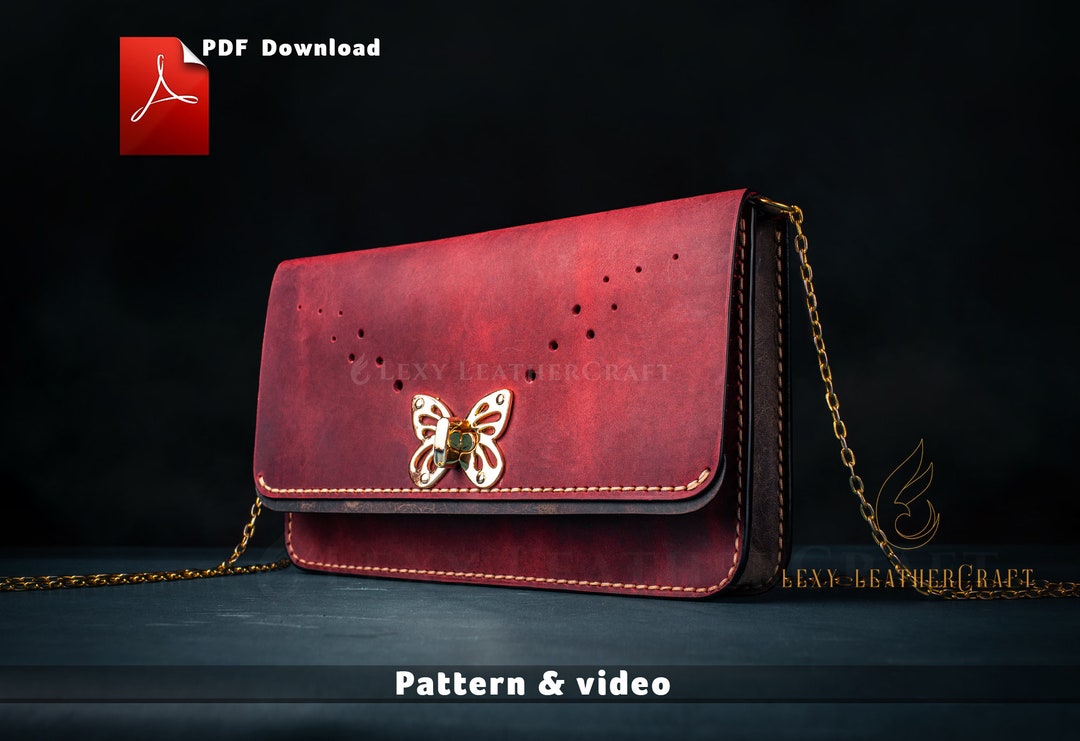 Leather Clutch - Leather Purse Pattern - Bag Pattern - Leather DIY ...