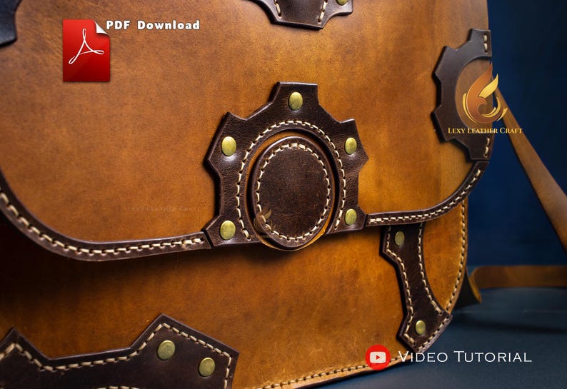 Leather Bag Pattern - Steampunk Messenger Bag Pattern - Satchel Bag PDF ...
