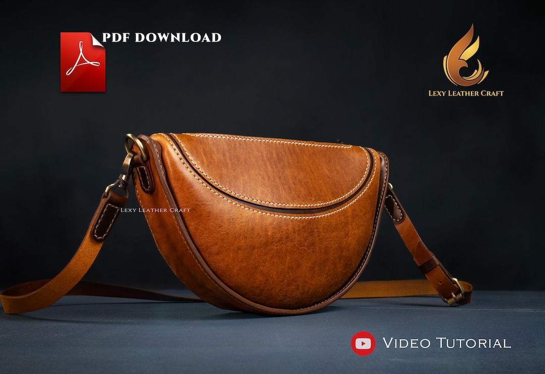 Half Moon Leather Bag Pattern – Crossbody Purse DIY (PDF Download) - Etsy