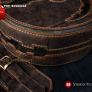 Round Bag Pattern - Leather Bag Pattern - Leather Bag Template ...