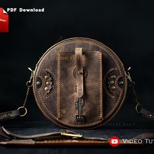 Round Bag Pattern - Leather Bag Pattern - Leather Bag Template ...