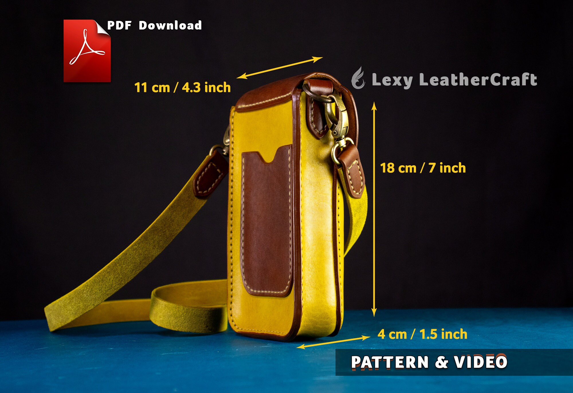 Mobile Pouch Pattern - Leather Pouch Pattern - Leather Bag Template ...