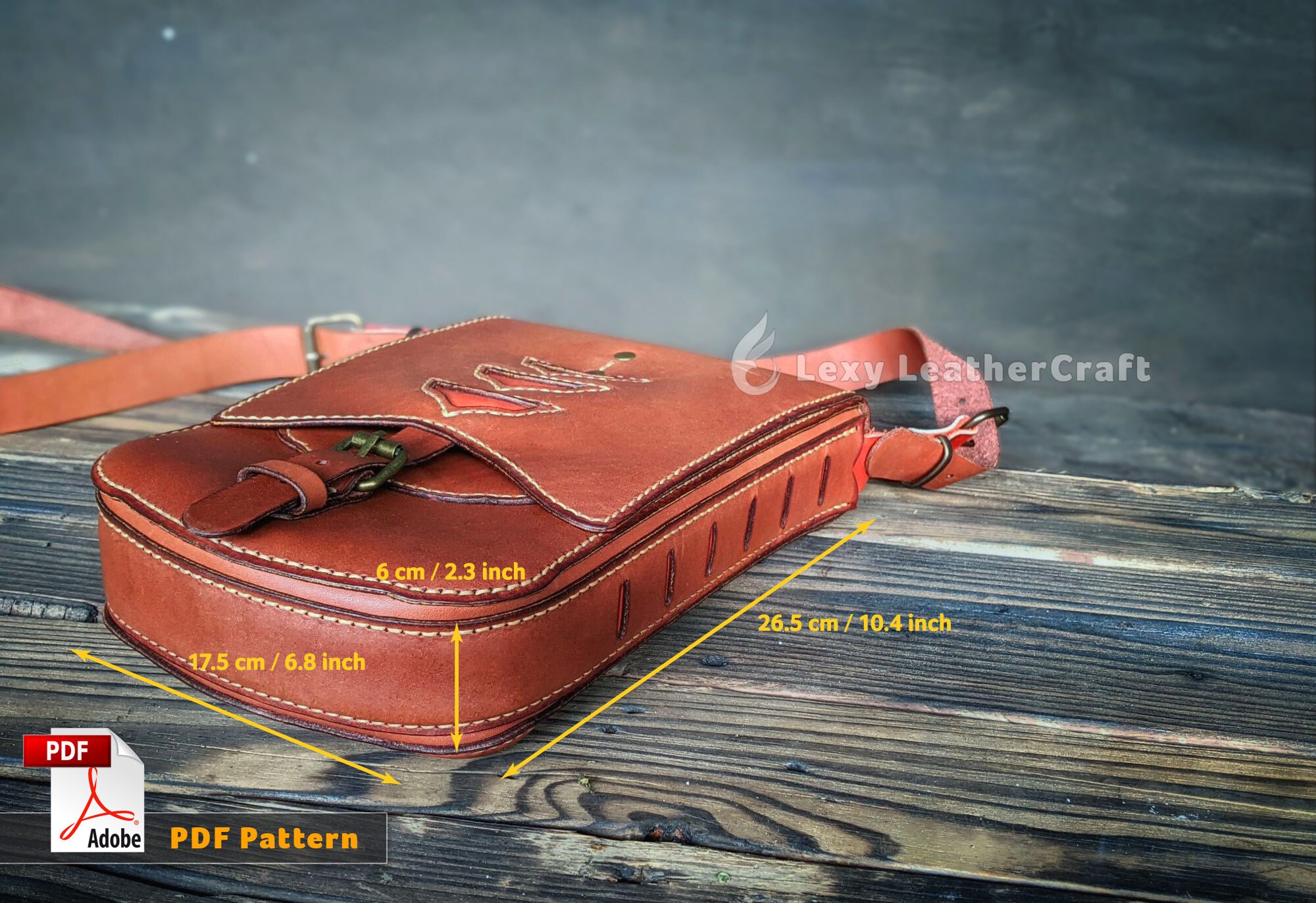 Leather Bag Pattern Leather Purse Pattern DIY Crossbody - Etsy