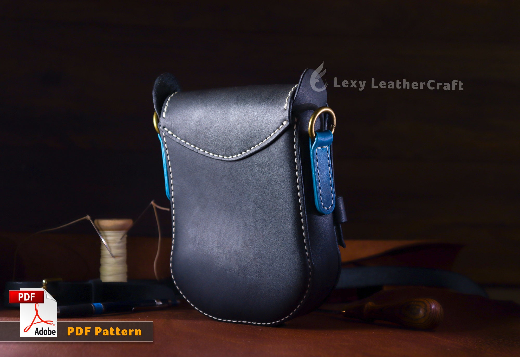 Leather Pouch Pattern Leather Bag Pattern Crossbody Pouch | Etsy