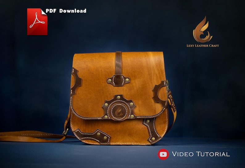 Leather Bag Pattern - Steampunk Messenger Bag Pattern - Satchel Bag PDF ...