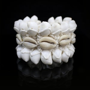 Seashell Bracelet White Woven Armband Boho Nautical Natural Curled ...