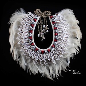 Feather Necklace With Seahells& Seeds Real White Feathers - Etsy UK
