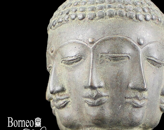 19CM Eight Faced Buddha Head on Base Buddhist Depiction of Lord Buddha ...