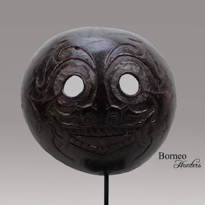Borneo Mask 6.4" DAYAK Kayan Tribal Mask,coconut Shell, Ethnographic ...