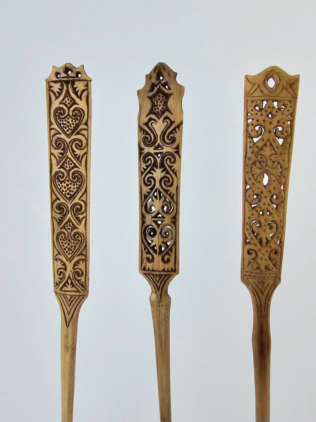 Carved Horn Hair Pick: Borneo Tribal Ornament, Ethnographic Art - Etsy