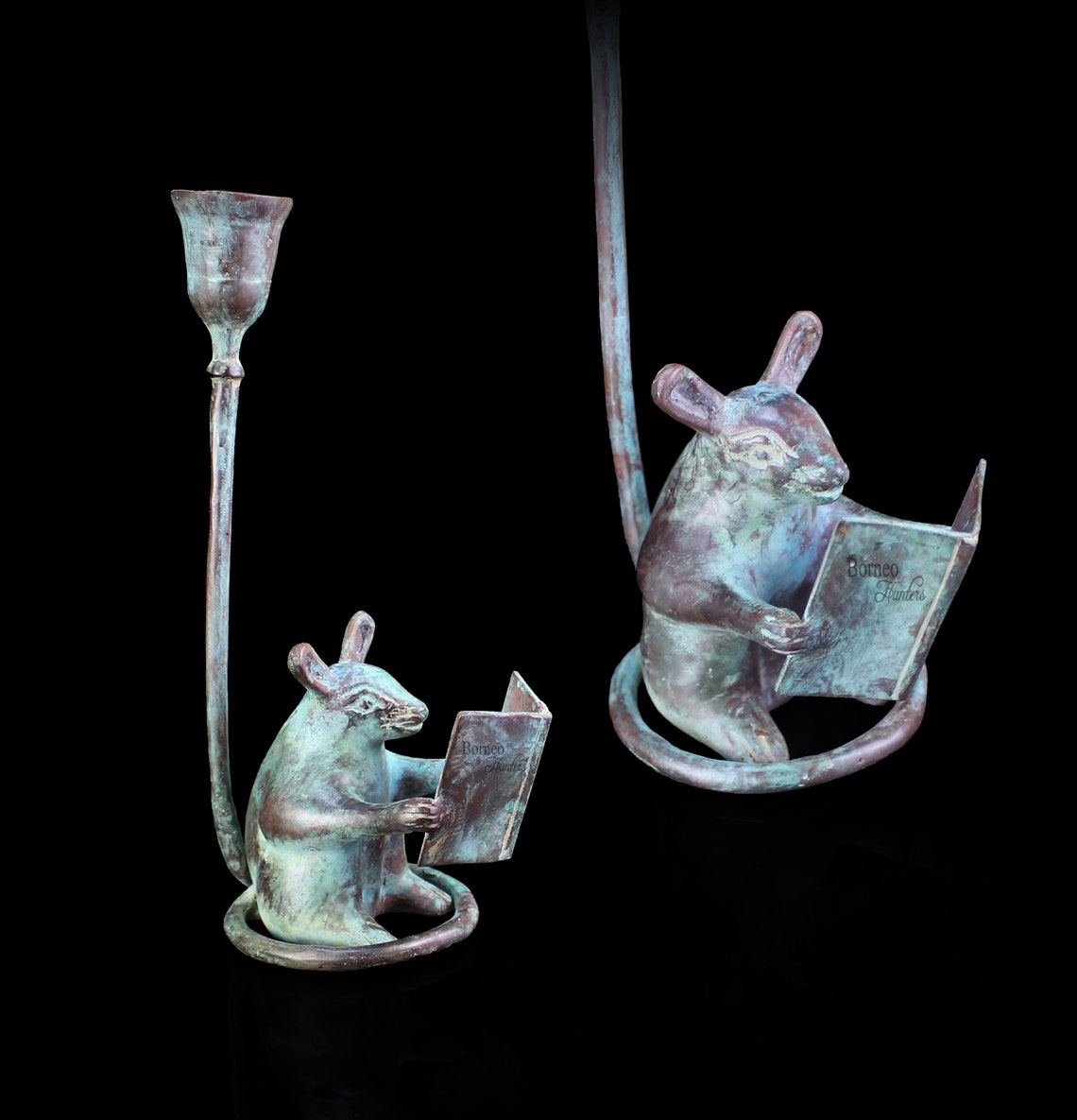 Whimsical Mouse in Bronze as Candle Holder 9.25 Holder - Etsy