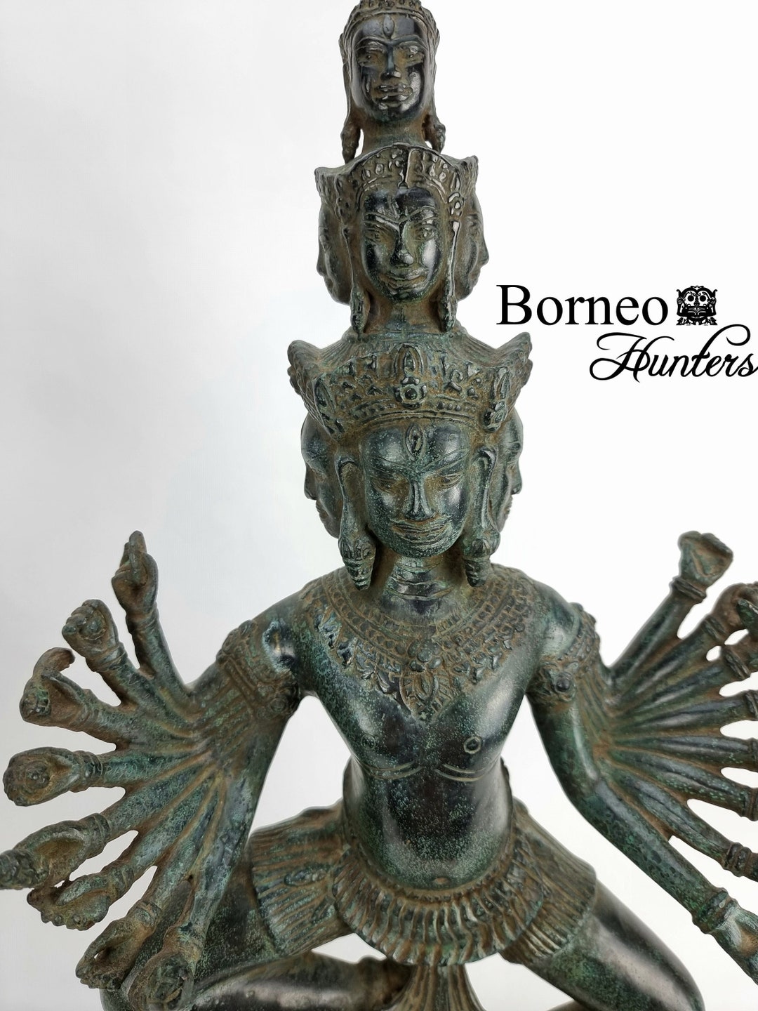 Hevajra Statue 22" Antique Cambodian Khmer Bronze Dancing 8 Faced ...
