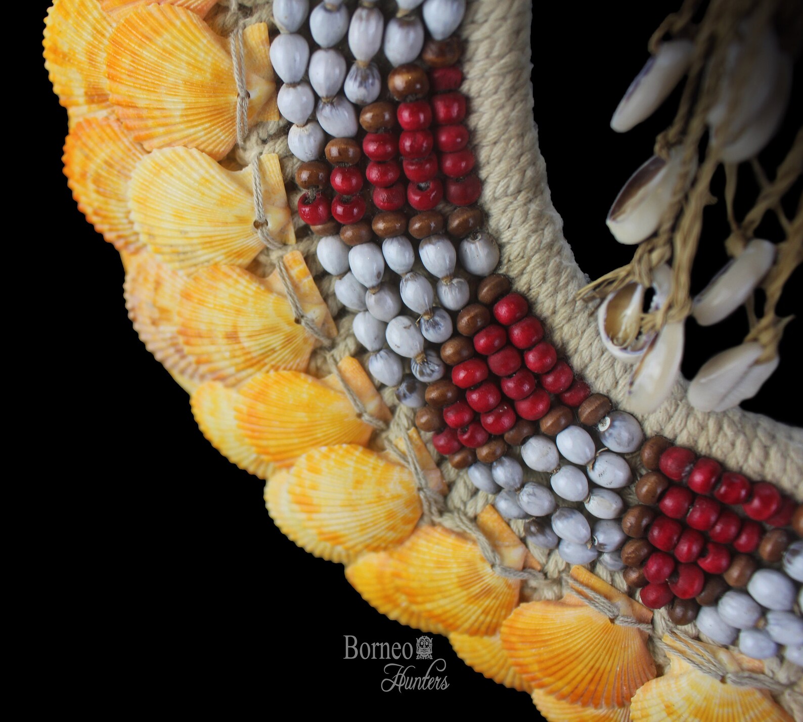 Yellow Ribbed Shells Necklace With Seeds and Beads Natural | Etsy