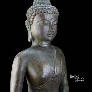 Buddha Statue on Base 18.3"bronze Buddha in Bumipharsa Dhayana Mudra;of ...